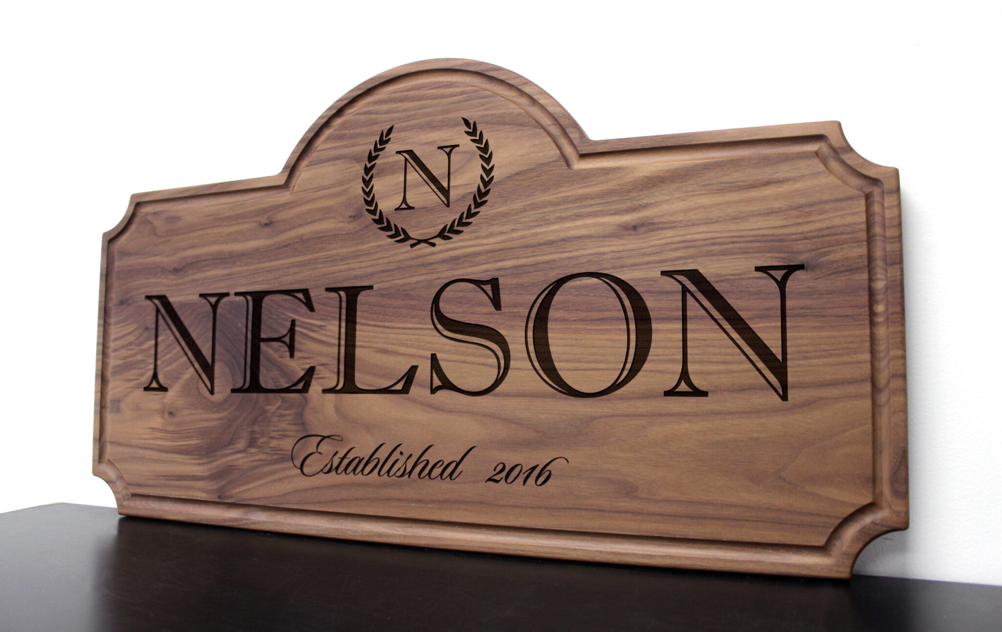 Personalized Natural Walnut Hardwood Sign. Christmas, Wedding or ...